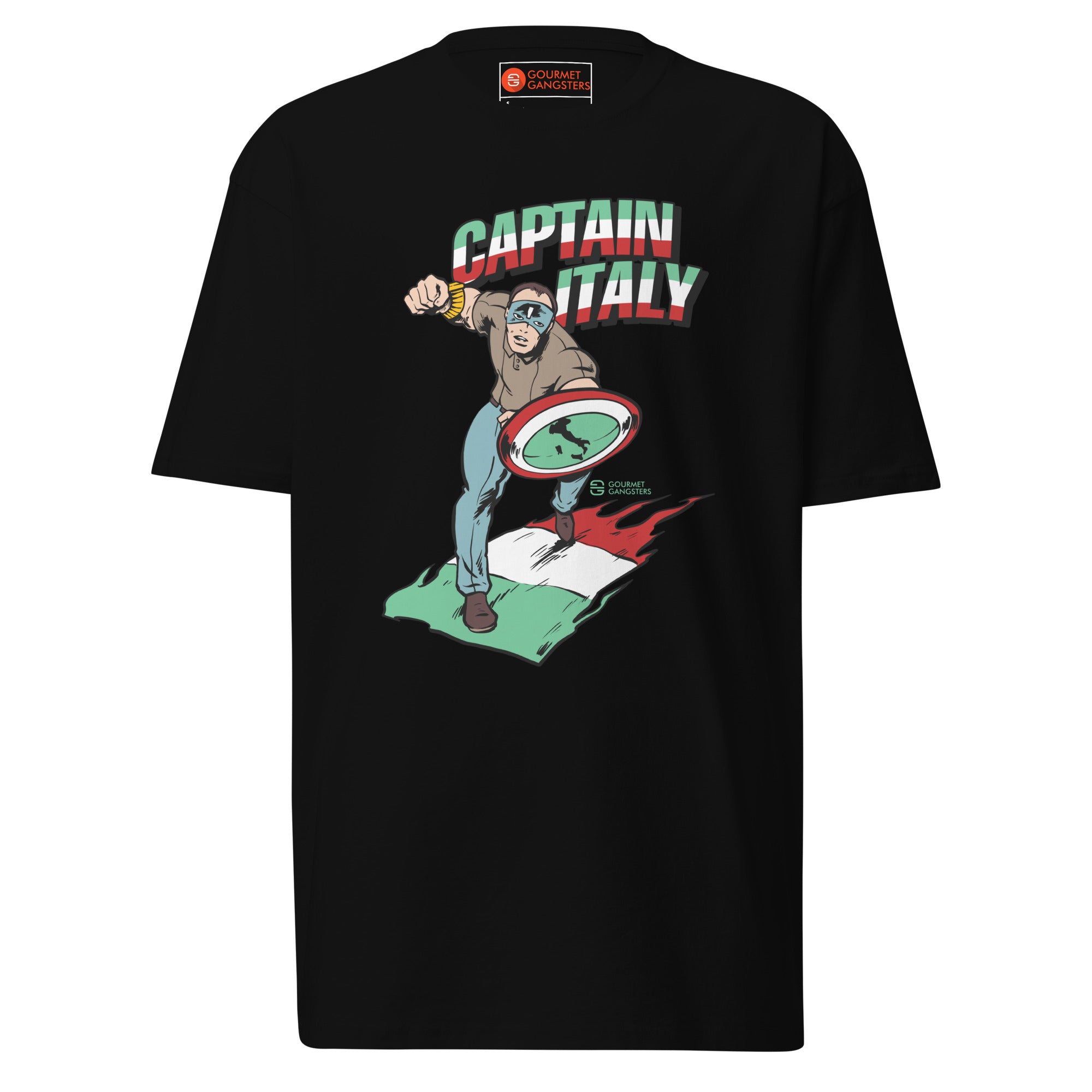 Captain Italy T-Shirt - Italian Superhero Comic Gift – Gourmet ...