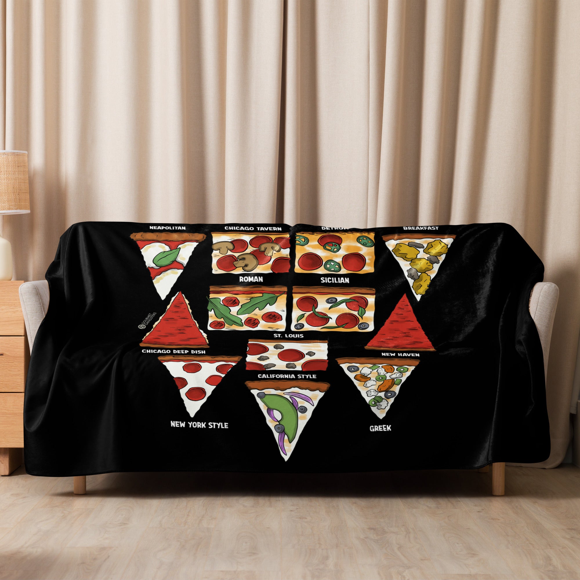 Pizza Styles Sherpa Blanket - Italian Pizza Cozy Blanket – Gourmet ...
